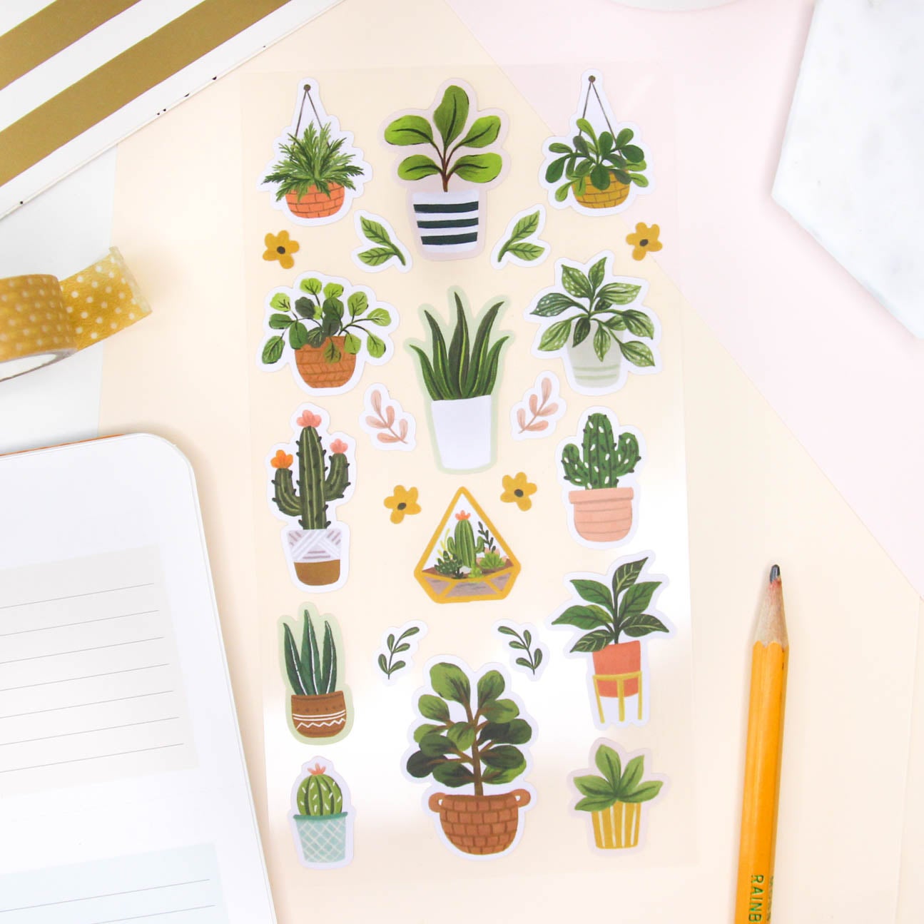 Die Cut Stickers Potted plants sticker sheets | Sherry Lou Studio ...